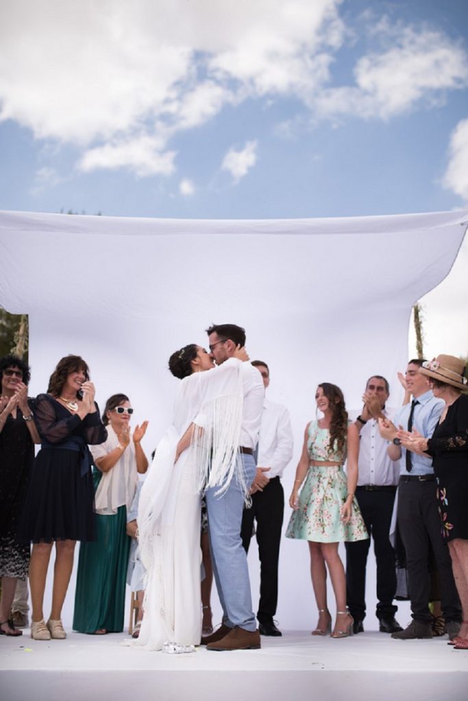 A Meital Zano Bride for a Jewish Gender-Equal Wedding at Kibbutz Ruhama ...